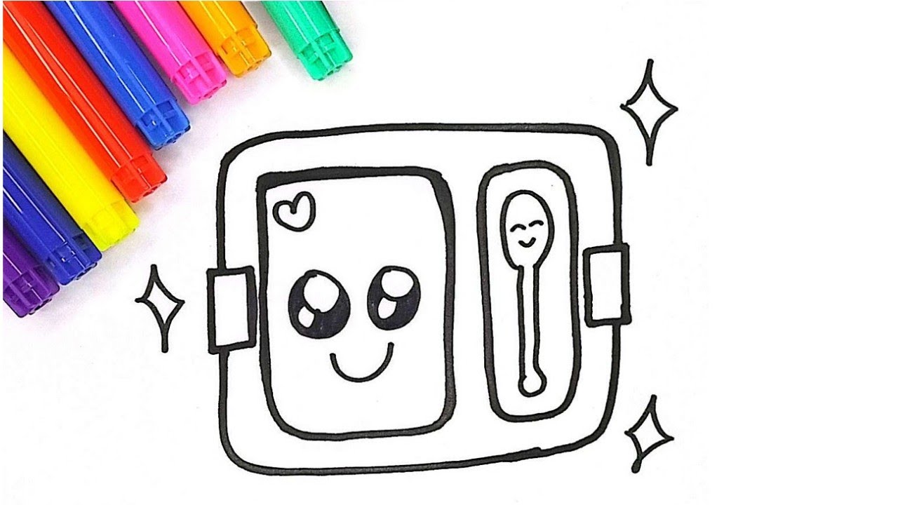 Easy Drawing a Cute Lunch Box for Kids - YouTube