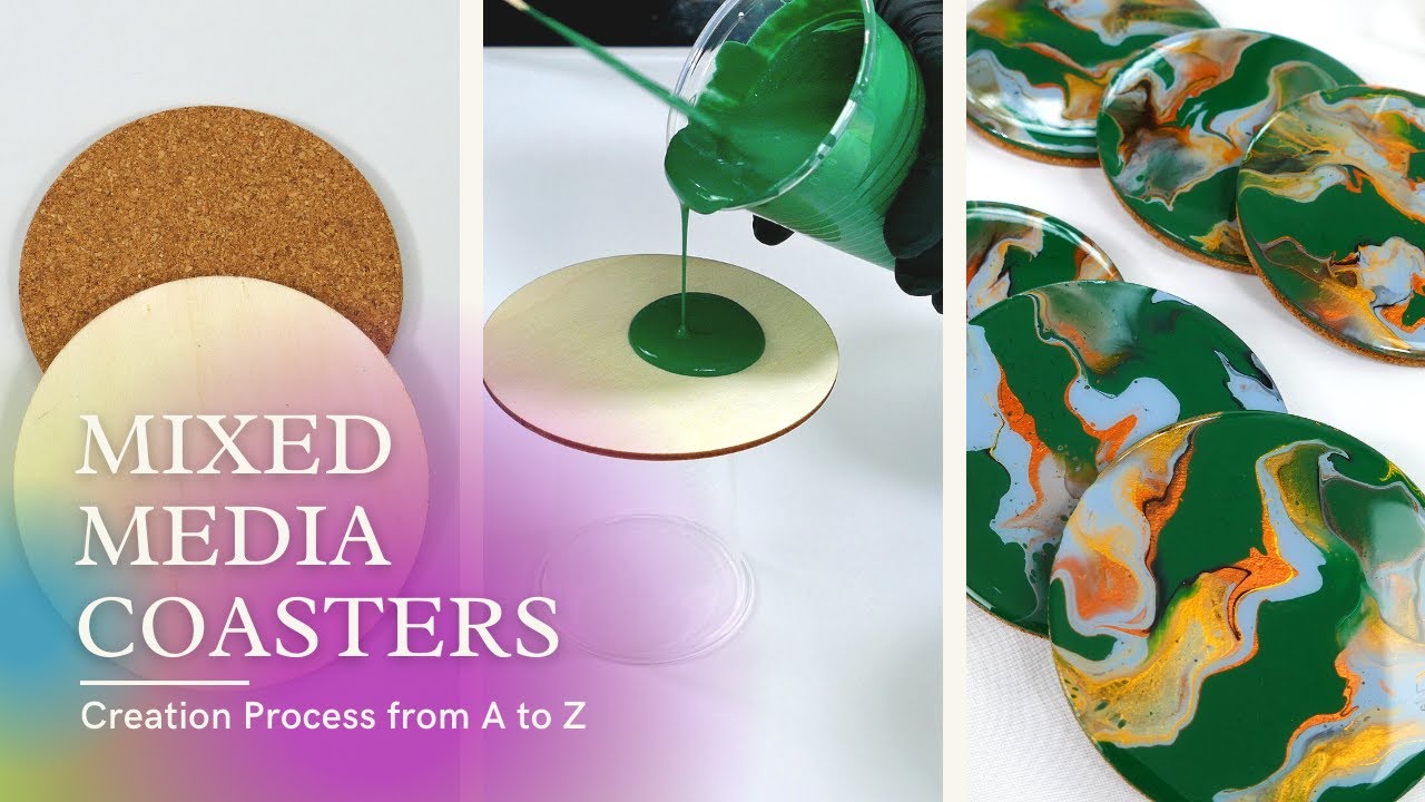 How To Pour & Resin a Set of Coasters | A to Z Creation Steps Reveal ...