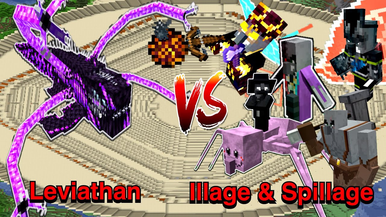 Minecraft |Mobs Battle| Leviathan (L_Ender 's Cataclysm) VS Illage ...