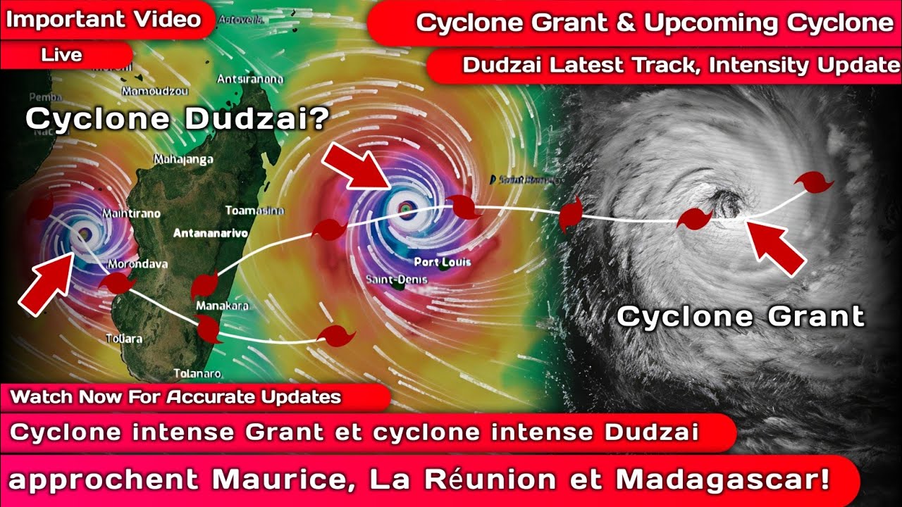 Cyclone intense Grant et cyclone intense Dudzai approchent Maurice, La ...