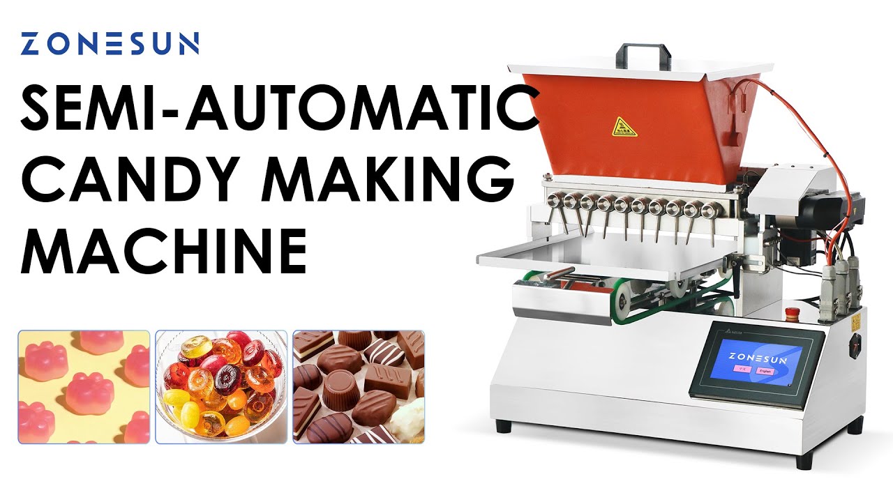 ZONESUN ZS-FM7C Semi-automatic Candy Gummy Filling Machine Chocolate ...