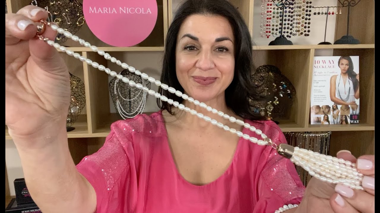 Tassel - Cream Pearl - 10 Way Necklace - Maria Nicola - YouTube