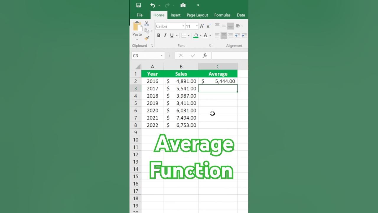 How to find average in excel #exceltips #trending - YouTube