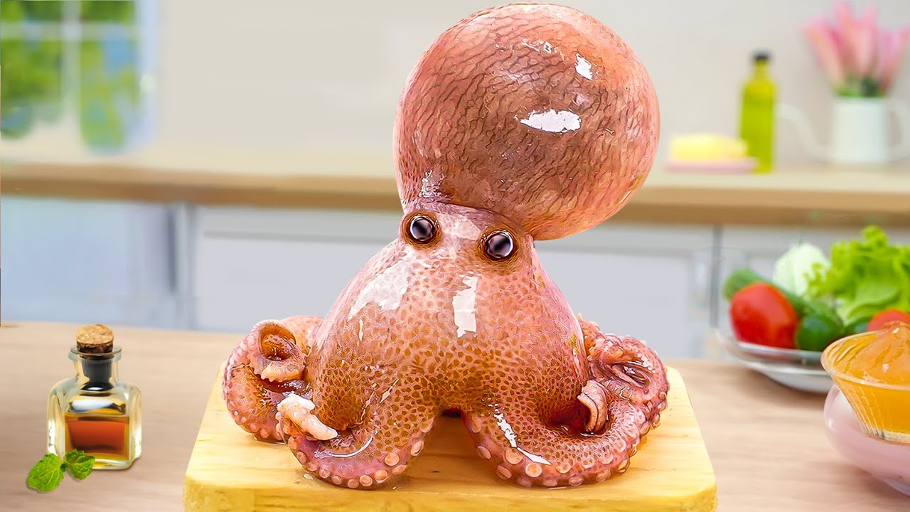 Tempting Tiny Octopus Recipe Dipped In Spicy Sauce 🐙 Creative Small ...