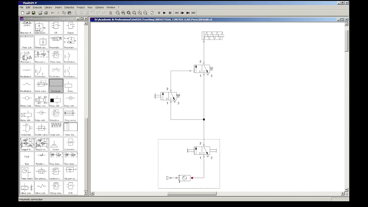 Introduction to Pneumatic Direct and Indirect Control Simulation - YouTube