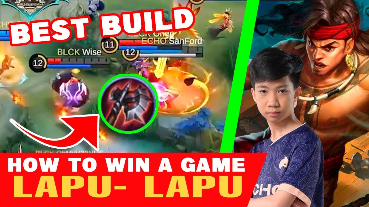 BEST BUILD LAPU-LAPU WITH SUSTAIN DAMAGE | SANFORD ITEM BUILD + EMBLEM ...