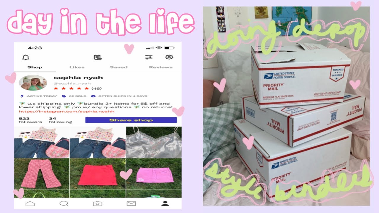 day in my life! (doing depop + style bundles ) - YouTube