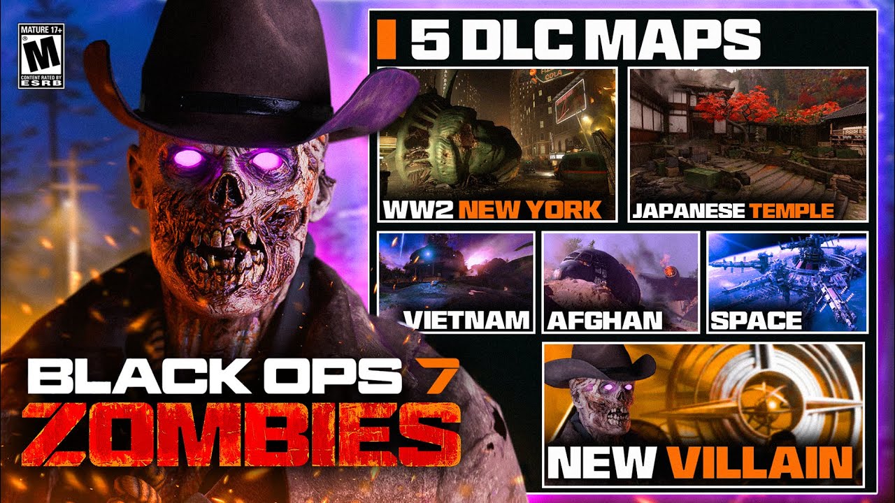 Black Ops 7 Zombies ALL DLC Maps, Warden Cowboy Villain Revealed, CGI ...