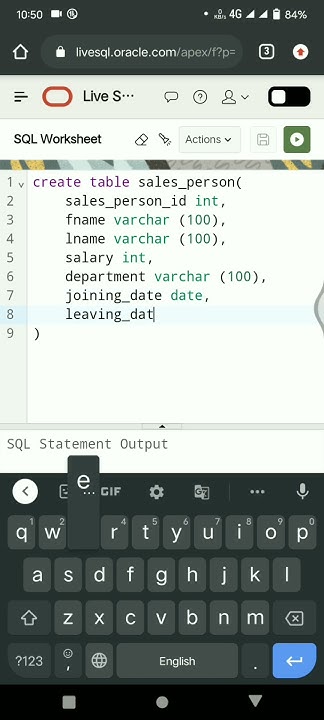 Creating Table In Oracle Live Sql😱😉 Sequel Sqlserver Mysql Oracle Youtube