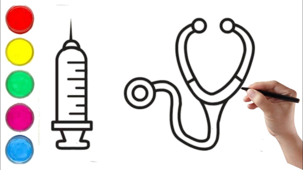 How To Draw Medical Tools For Kids And Toddlers || Doctor kit easy draw ...