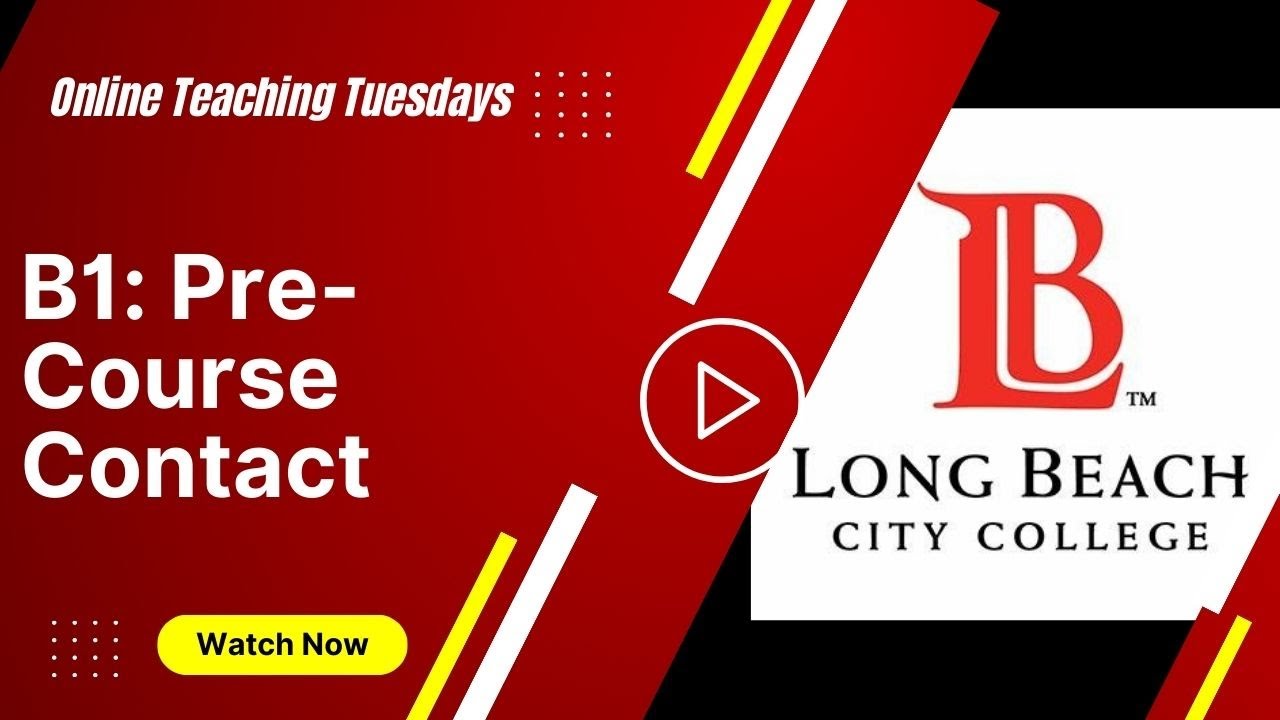 B1: Pre-Course Contact - YouTube
