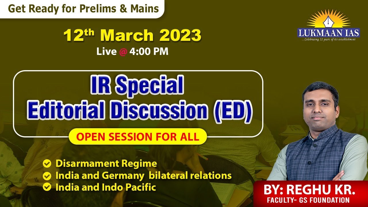 Open Session Editorial Discussion Class | By Reghu Kr. | Lukmaan IAS ...