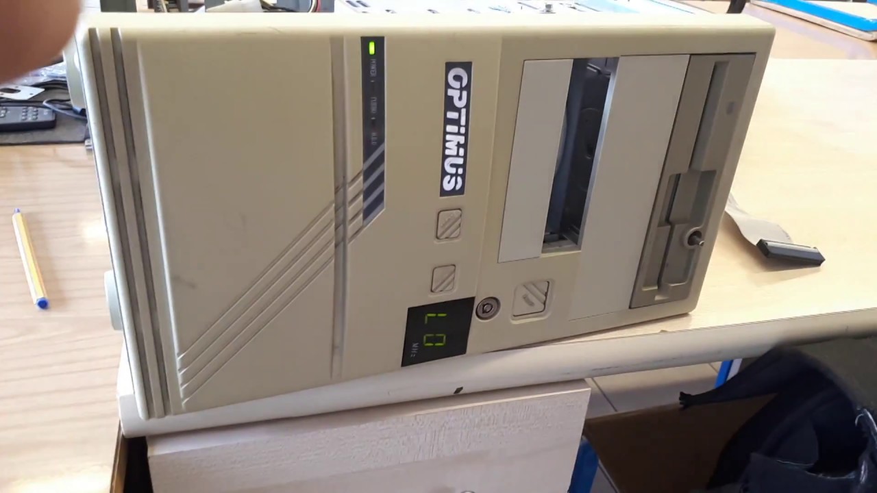 OPTIMUS 486 DX2 + 9-inch monochrome crt monitor - YouTube