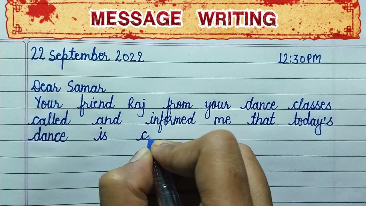 Message writing format || How to write a message in English || - YouTube