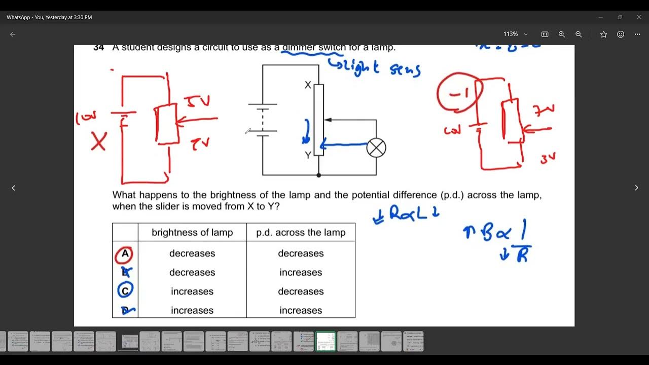 IGCSE Physics Topic Potential divider circuit MCQS, student inquiries ...