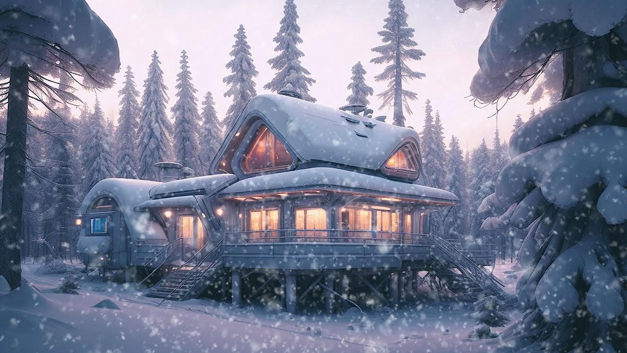 Relaxing Snowfall: winter relaxation in the snowy woods - YouTube