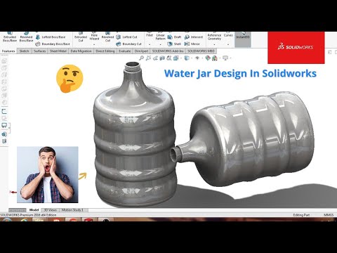 Solidworks Tutorials| Water Jar Bottle Design In Solidwork - YouTube