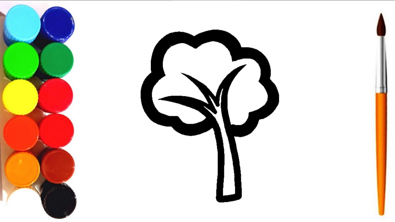 HOW TO DRAW A TREE 🌳 FOR KIDS | DRAWING, PAINTING AND COLORING #tree # ...