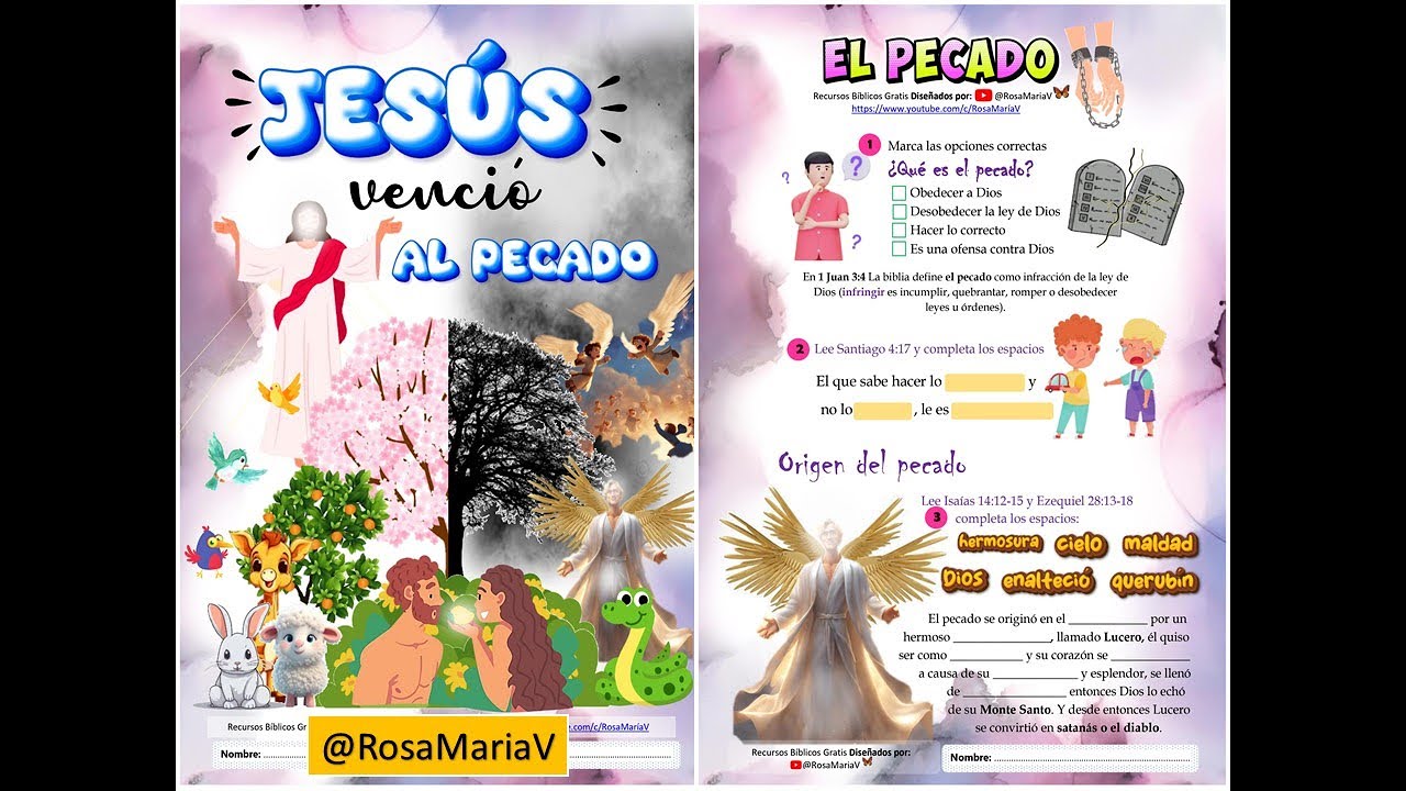 ¿Qué es EL PECADO? 🤔 clase BÍBLICA sobre Adán y Eva para niños ...