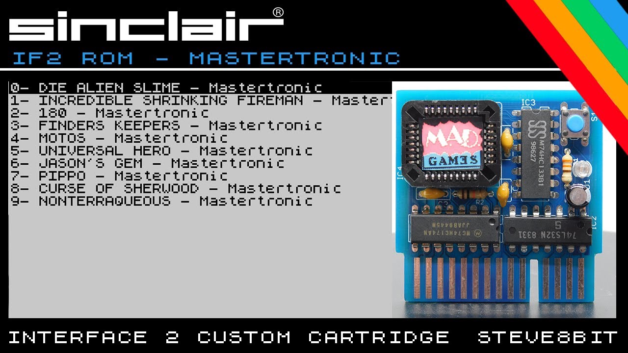 Sinclair Spectrum 48k Interface 2 Rom Cartridge MASTERTRONIC Multi Game ...