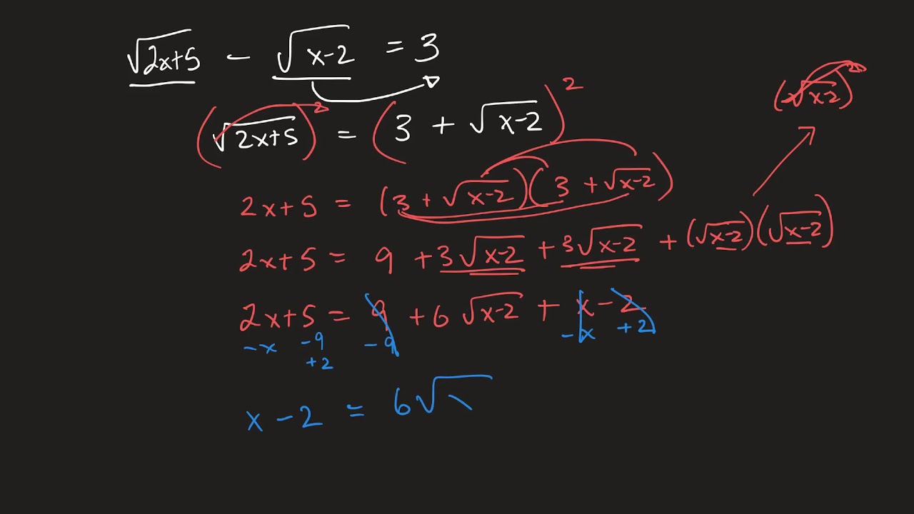 19fl mth0020 double radical equation - YouTube