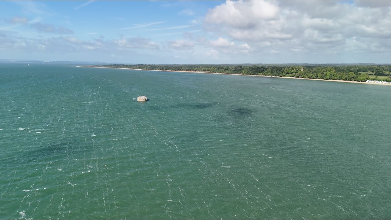June 2024 - Calshot beach and the solent from the air by DJI Air 3 ...