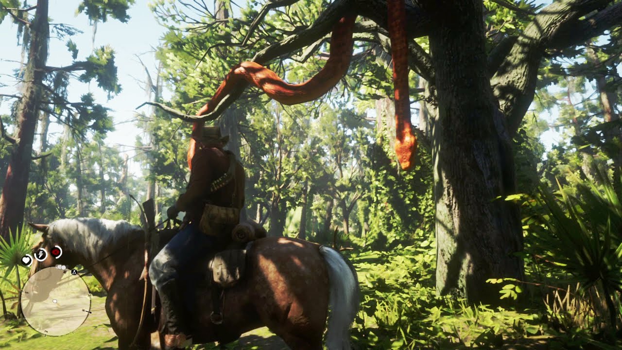 RDR2 - Crazy Detail A Huge Python On a Tree - YouTube