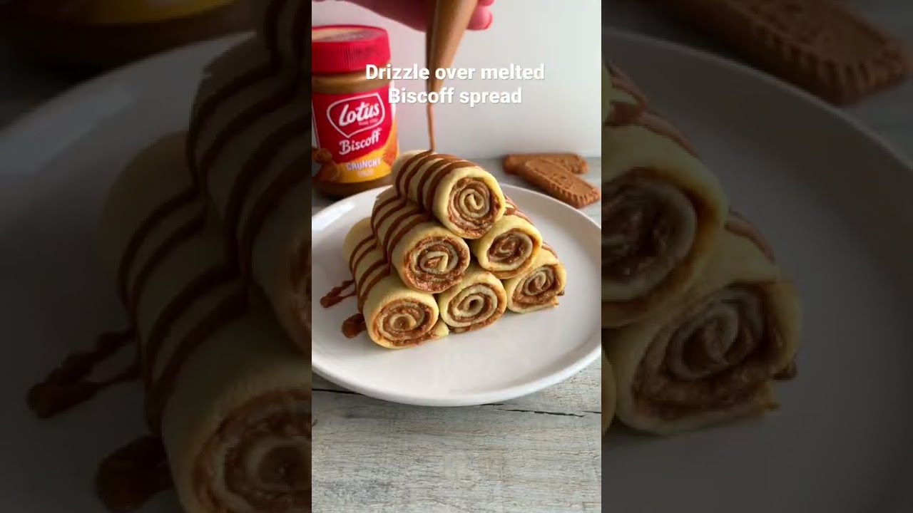 Lotus Biscoff Pancake Rolls - YouTube