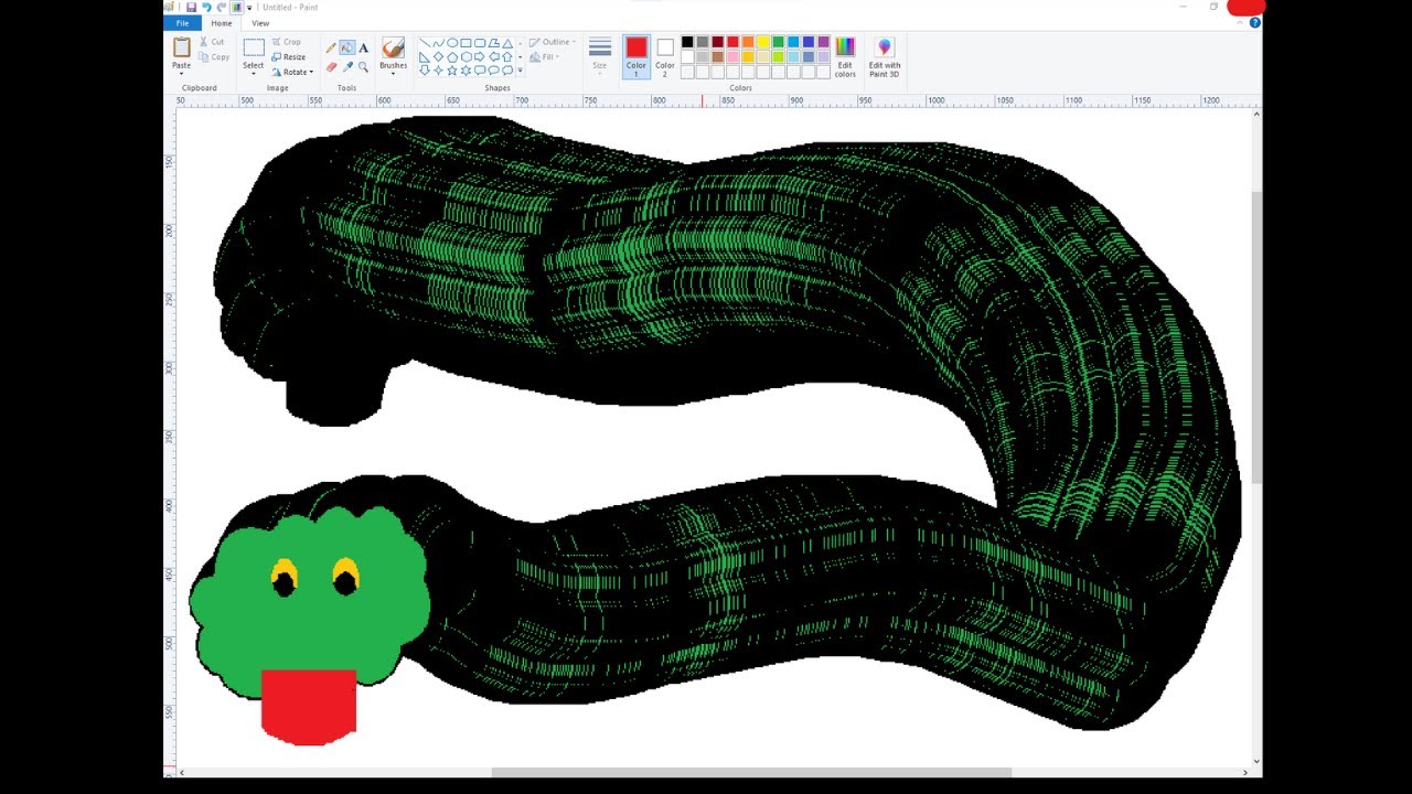 Create Snake in MS Pint | Paint Software | Tips and tricks - YouTube