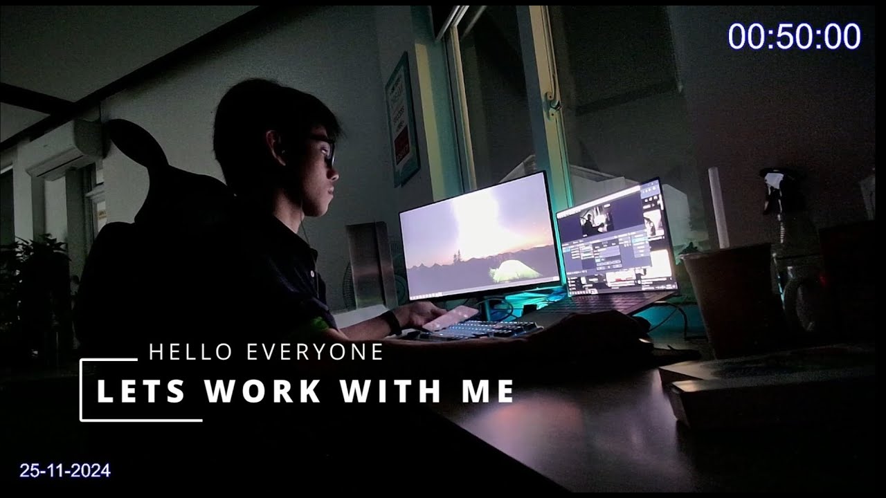 Work with me 🌃 // 50 minutes pomodoro work with me #9| Lofi music and ...