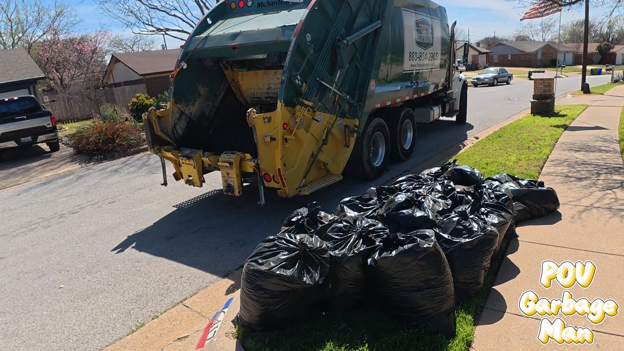 Trash Truck Collecting Bulky & Garbage Waste | Garbage Man POV | 4K ...