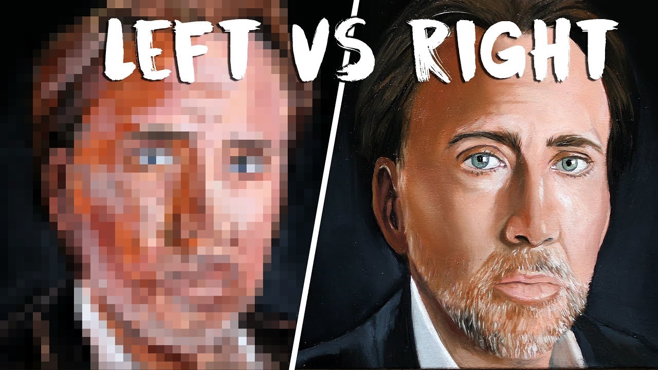 Left Hand VS. Right Hand Art Challenge ft Nicholas Cage - YouTube