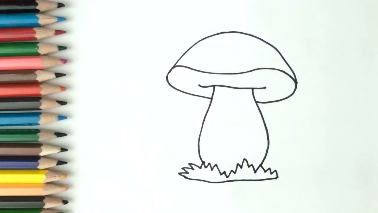 How to draw a MUSHROOM Step by Step very Easy - YouTube