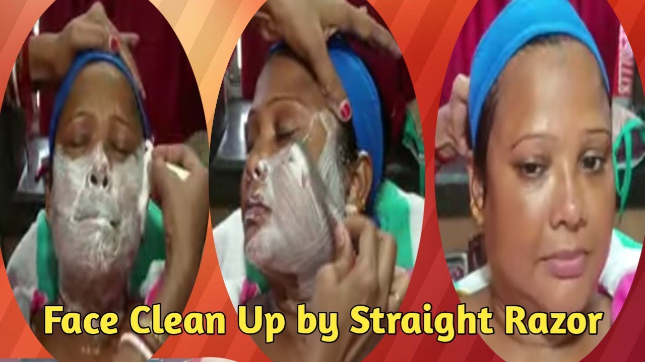 Women Face Clean Up || Face Shaving by Straight Razor @SwapnasLife28 ...