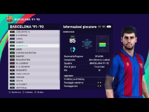 eFootball PES 2021: Barcelona '91-'92 classic team (PS4) - YouTube