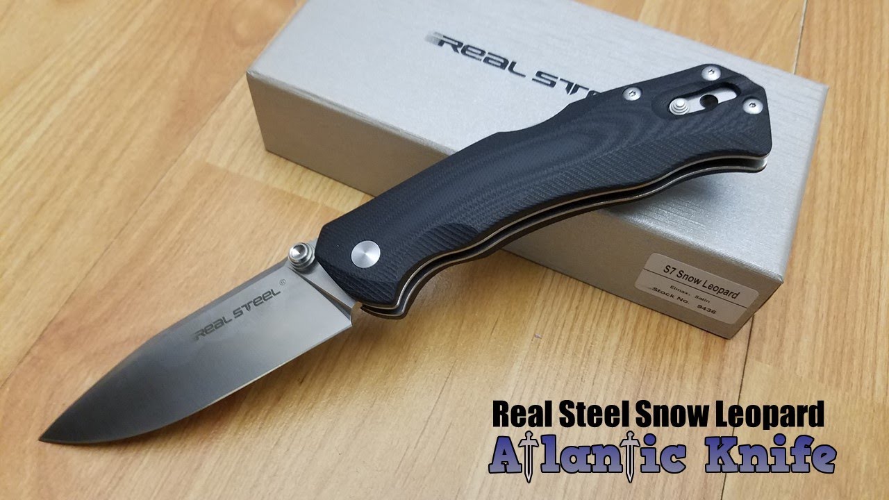 REAL STEEL S7 SNOW LEOPARD LOCKBACK G-10 ELMAX STEEL FOLDING KNIFE 9436 ...