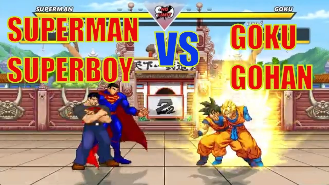 FATHER-SON MUGEN CLASH | SUPERMAN & SUPERBOY VS GOKU & GOHAN | INSANELY ...