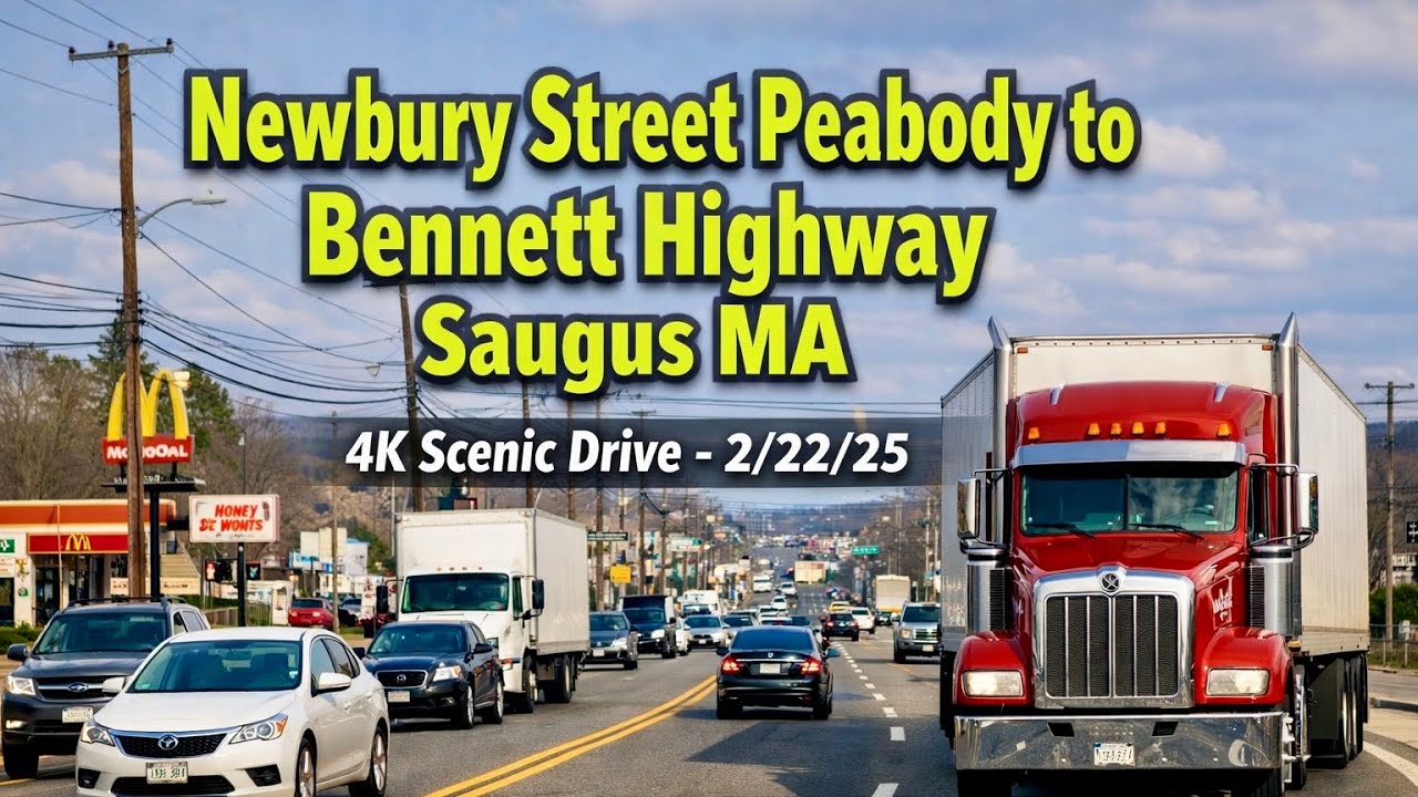 Newbury St, Peabody to Bennett Hwy, Saugus MA | 4K Scenic Massachusetts ...