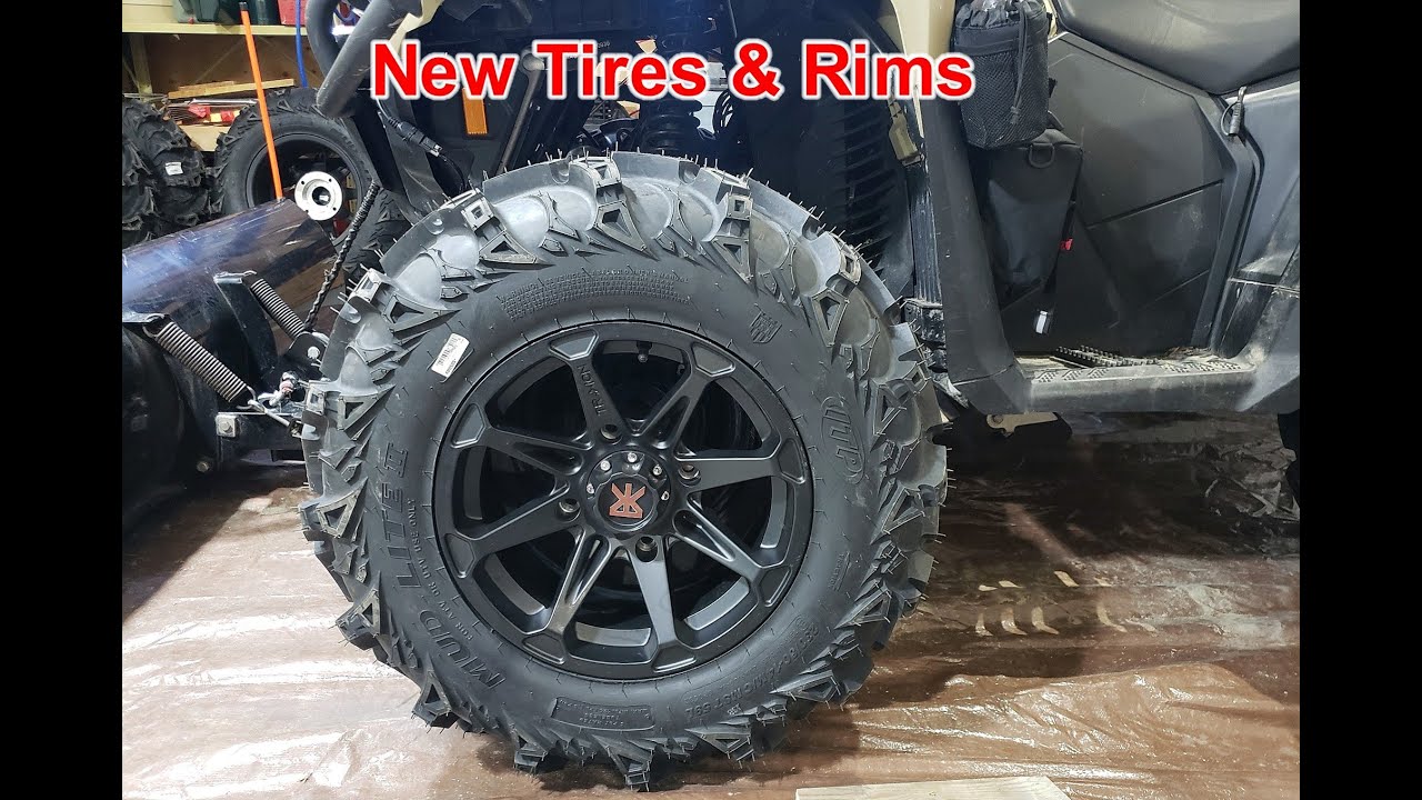 New bigger tires rims ATV Can Am Outlander 700 looking good - YouTube