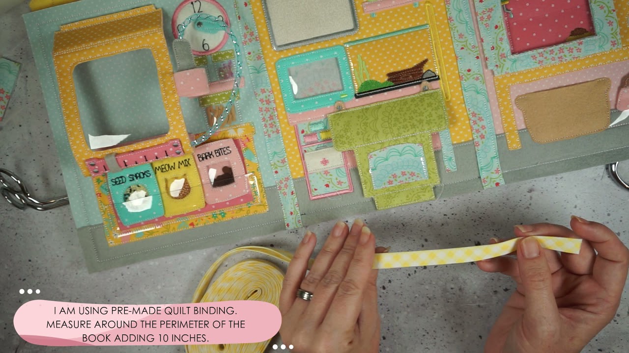 In the Hoop Pet Vet Quiet Book Final Assembly and Outter Binding - YouTube