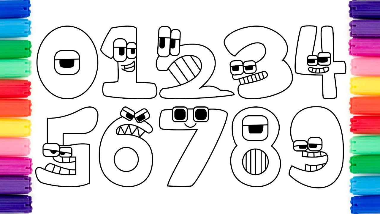 Number Lore 0-9 Drawing Step by Step How to Draw Numbers - YouTube