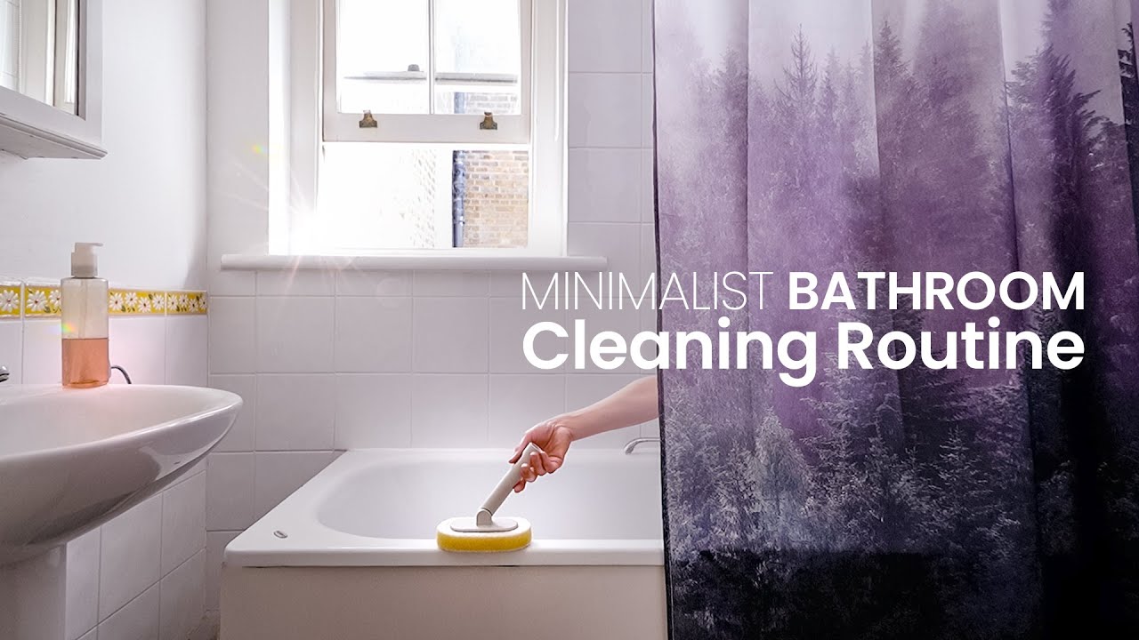 Calming Minimalist Bathroom Cleaning Routine | Effortless Cleaning with ...
