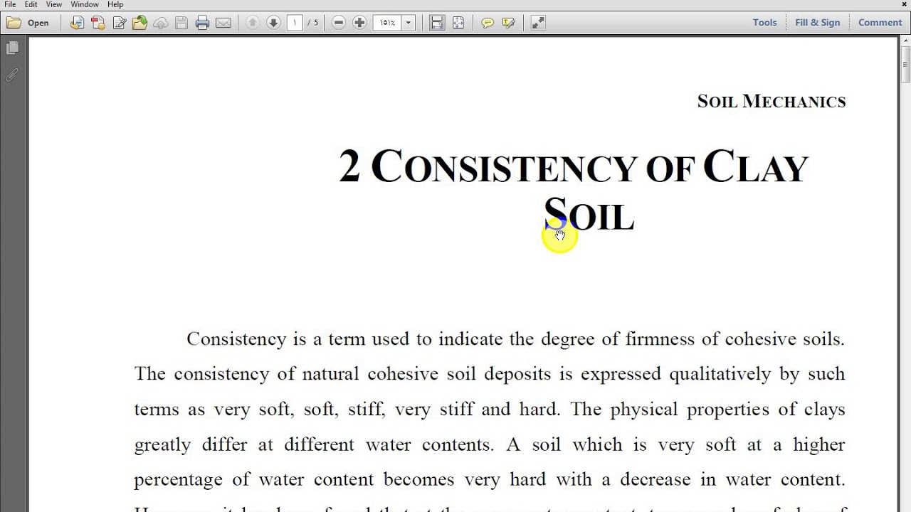 Soil Mechanics (Consistency of Clay soil) - YouTube