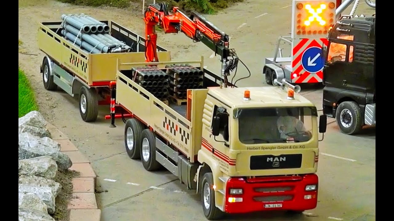 STUNNING MAN RC TRUCK BIG SCALE 1:8 / SEMITRUCK! HEAVY DUTY CRANE TRUCK ...