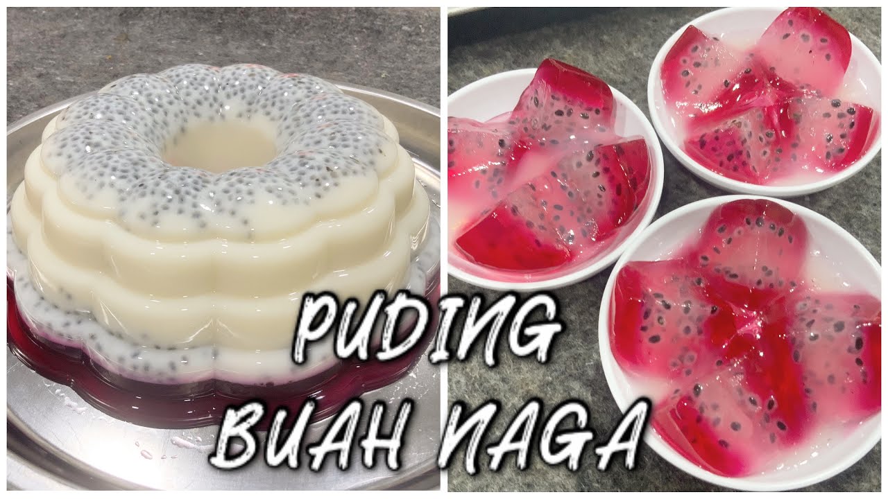PUDING JELI BUAH NAGA | Cara buat Puding Buah Naga yang mudah | Dragon ...