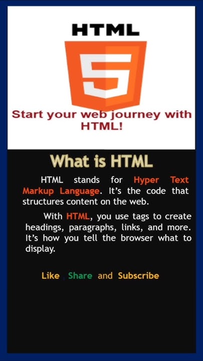 Html Introduction What Is Html Html Tutorial Html Html5 Htmltutorials Coding Shorts