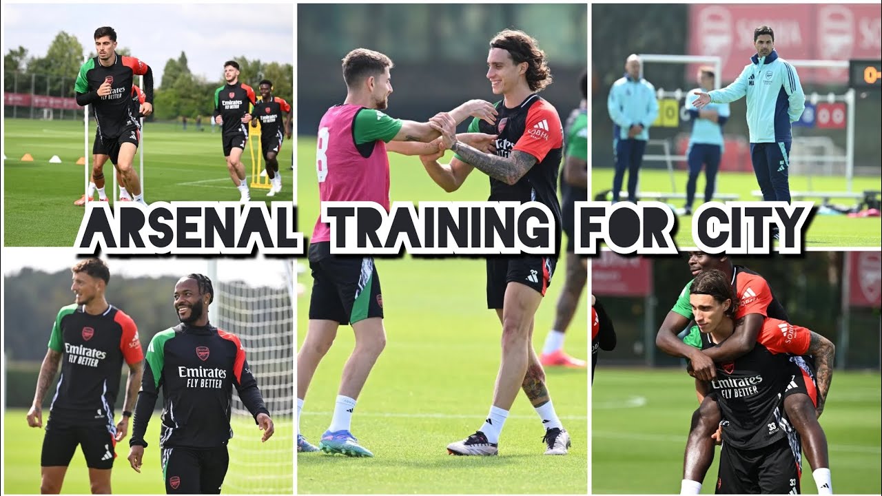 Arsenal Training Today | Man City Clash | Riccardo Calafiori Return And ...