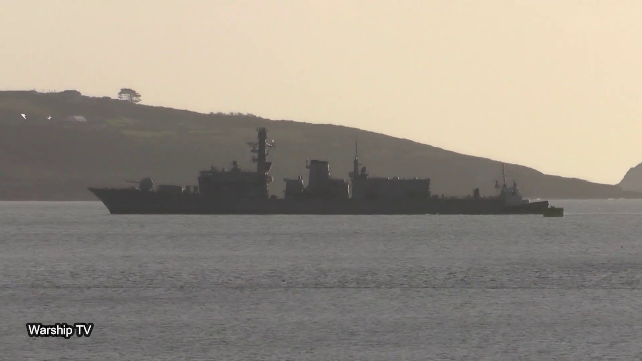 MOTHBALLED HMS IRON DUKE F234 PASSES RFA WAVE KNIGHT A389 IN PLYMOUTH ...