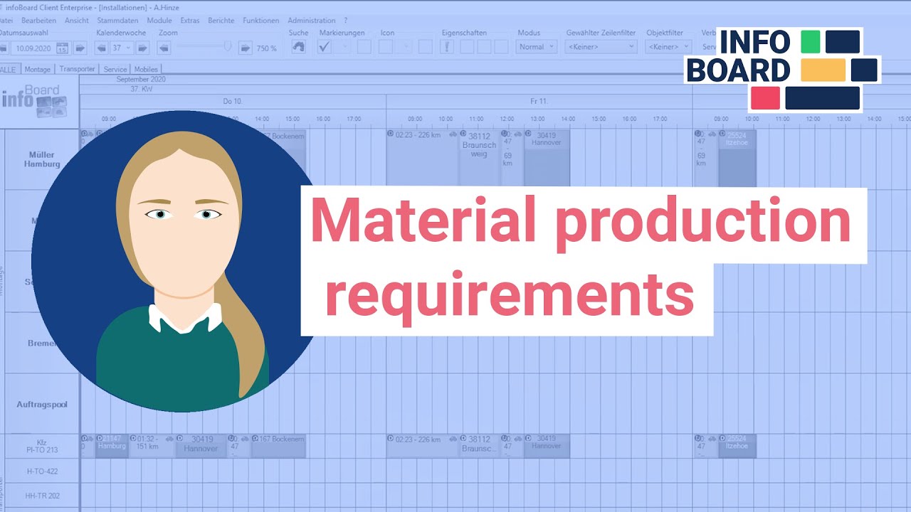 Material production requirements with infoBoard - YouTube