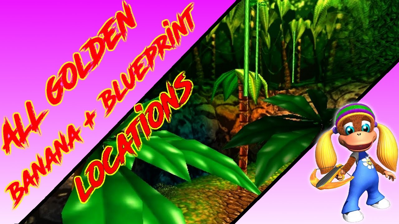 Donkey Kong 64 - Jungle Japes - Tiny Kong Golden Banana + Blueprint ...